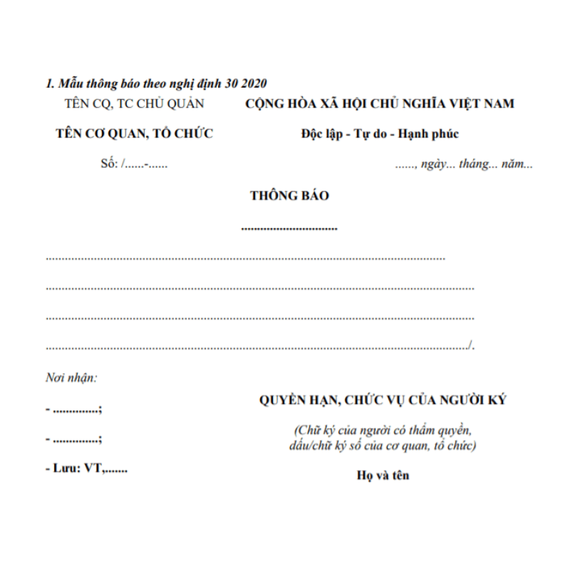 Cách viết thông báo ngắn gọn